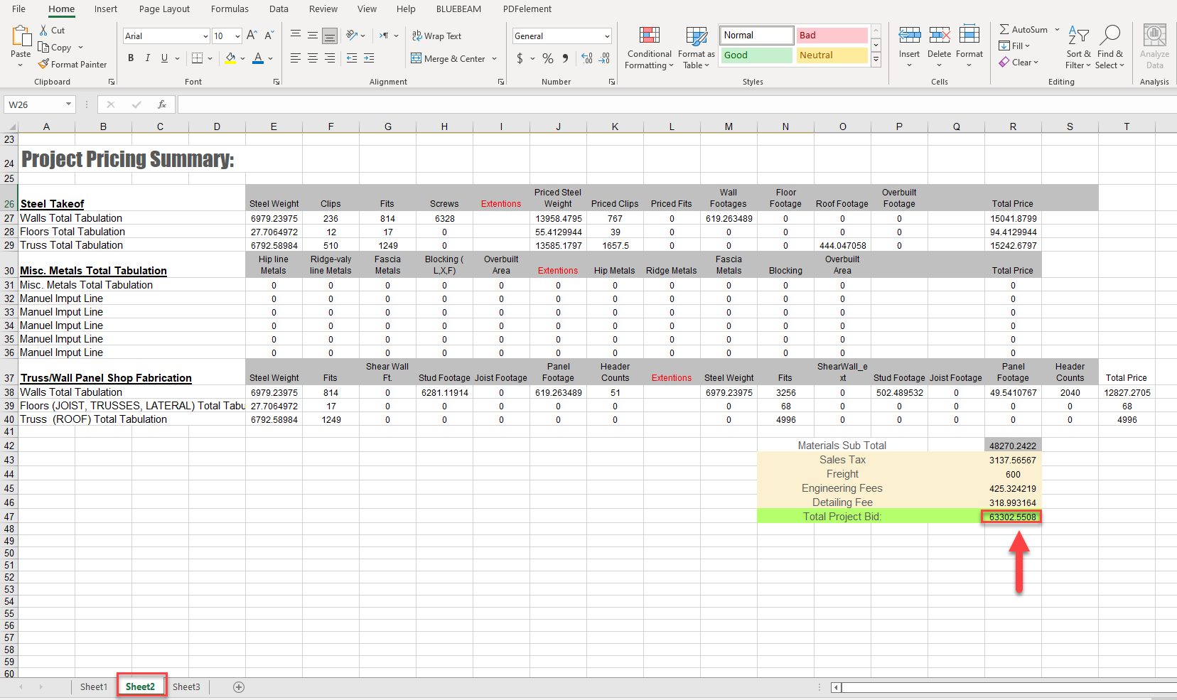 ENRSTEEL | Bid Sheet